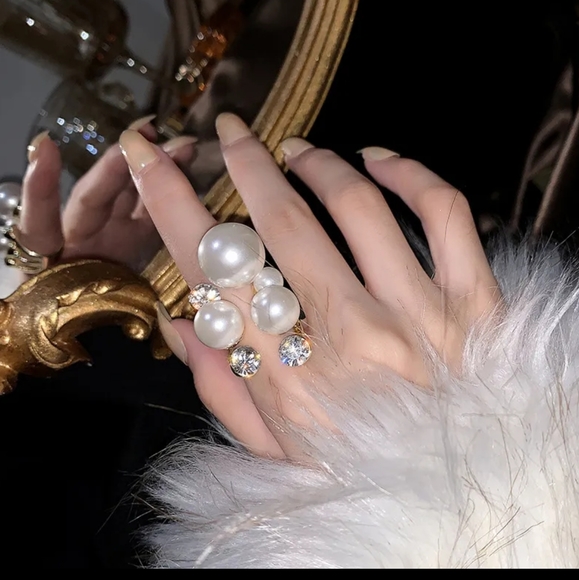 Jewelry | Gorgeous Elegant Pearl Zirconia Cocktail Fashion Bride Wedding Bridal Ring | Poshmark